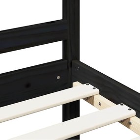 Rám postele černý masivní dřevo 200 x 200 cm 3105429