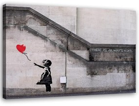 Obraz na plátně Banksy Dívka s balónkem - 120x80 cm