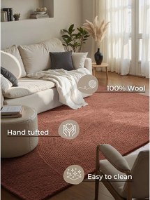 Ručně tkaný vlněný koberec v terakotové barvě 80x150 cm Calmio – Hanse Home