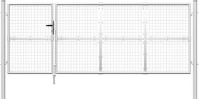 Pletivá zahradní branka stříbrná 350 x 125 cm pozinkovaná ocel 154552