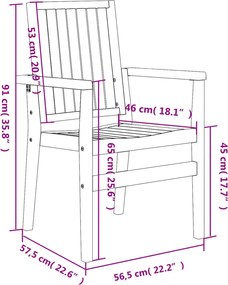 vidaXL Stohovatelné zahradní židle 4 ks 56,5x57,5x91 cm masivní teak [3157901]