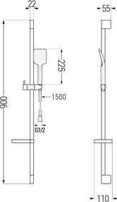 Mexen sprchový set DS62, černý, 785624583-70