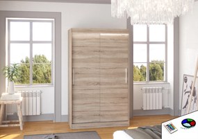 ADRK Furniture Posuvná skříň s LED osvětlením COLLIN 120 SW-COL-T-120+L-V004