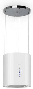 Klarstein Barett, digestoř, 35 cm, ostrůvková, 560 m³/h, LED, filtr s aktivním uhlím, bílá