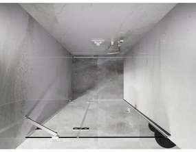 Mexen, Mexen Lunar levé otočné sprchové dveře 100 cm, transparentní, bílé - 834-100-000-20-00-L