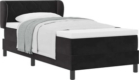 Postel s boxspringem s čelo Černá 90 x 200 cm samet 3340426