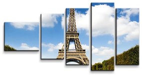 Sablio Obraz - 5-dílný Eiffelova věž - 100x60 cm