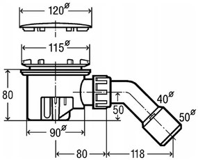 Viega Tempoplex, sifon pro sprchové vaničky o průměru 90 mm 6956EX, chromová, 364786