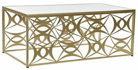 DKD Home Decor Konferenční stolek zlaté barvy se zrcadlem 110 x 60 x 46 cm