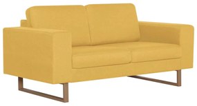 vidaXL 2dílná sedací souprava textilní žlutá
