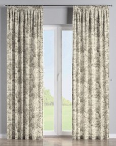 Závěs s řasící páskou barva hnědá látka vzorované