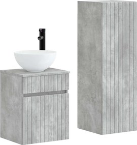Sada koupelnového nábytku 2 ks Betonově šedá 33 x 34,5 x 100 cm 3406136