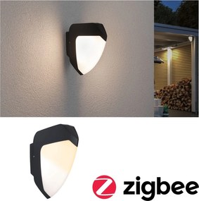 P 94516 LED venkovní nástěnné svítidlo Smart Home Zigbee Ikosea neláká hmyz IP44 50x203mm CCT 4,4W 230V antracit umělá hmota - PAULMANN