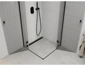 Mexen Roma Duo sprchový kout 90 x 90 cm, čiré sklo-černý profil, 854-090-090-70-00-02