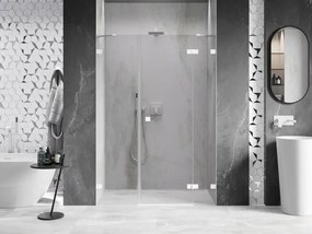 Mexen Lunar, pravé otočné sprchové dveře 120 cm, 8mm čiré sklo, bílý profil, 834S-120-050-20-00-P