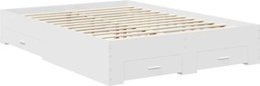 Rám postele se zásuvkou Bílá 140 x 190 cm Kompozitní dřevo 3409640