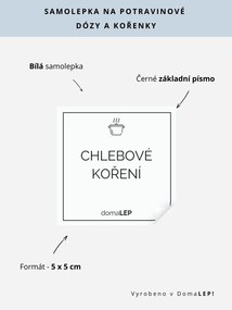 Samolepka na kořenky CHLEBOVÉ KOŘENÍ bílá 5 × 5 cm základní písmo