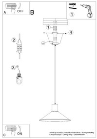 Sollux SL.1320 - Lustr na lanku JAGA 1xE27/15W/230V pr. 30 cm černá