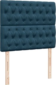 Box spring postel s matrací modrá 120 x 200 cm samet 3293192