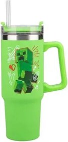 Paladone Cup Creeper Minecraft / cestovní hrnek s brčkem / 900 ml