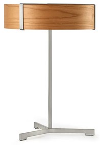 Stolní lampa Thesis Table s dřevěnou dýhou Dekor: Přírodní třešňové dřevo, Barva nohy: Matný nikl