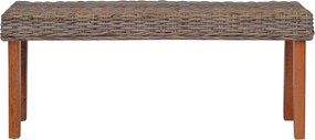 Lavice 110 cm přírodní kubu ratan a masivní mahagon 285791