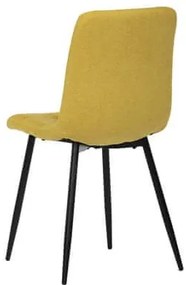 Autronic Moderní jídelní židle Jídelní židle, potah žlutá látka, kovová čtyřnohá podnož, černý mat (CT-281 YEL2)