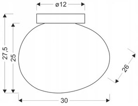 Stropní svítidlo STONES 1xE27/40W/230V pr. 30 cm