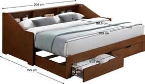 Rozkládací postel, ořech, MONETA Kondela 0000416683