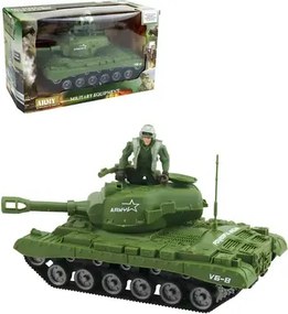 Tank na setrvačník s figurkou vojáka / Herní set / plast / 26 cm / od