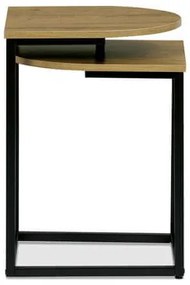 Autronic Odkládací stolek Stůl odkládací, MDF deska s dekorem divoký dub, černý kov. (CT-609 OAK)