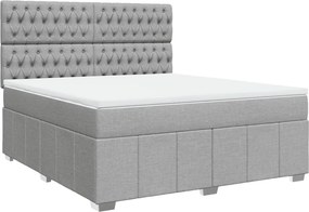 Box spring postel s matrací světle šedá 180 x 200 cm textil 3294054
