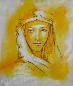 Žlutá žena - 120 x 90 cm