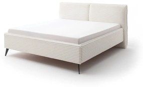 Béžová čalouněná dvoulůžková postel s úložným prostorem s roštem 180x200 cm Matera – Meise Möbel