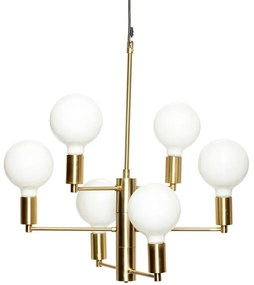 Zlaté kovové závěsné světlo Hübsch Balance 57 cm