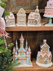 Hnědá svítící perníková chaloupka Gingerbread House - 13*10*16 cm / 3*AAA