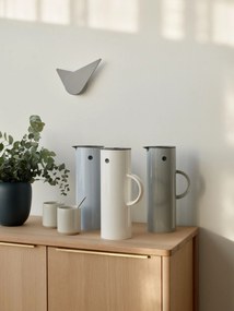 Stelton Nástěnné hodiny Birdie Light Grey, šedá barva, kov