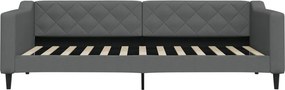 Válenda s přistýlkou a zásuvkami tmavě šedá 90 x 200 cm textil 3197463
