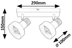 Rabalux 73056 - Bodové svítidlo SASKIA 2xE14/15W/230V
