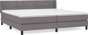 Box spring postel s matrací tmavě šedá 200x200 cm textil 3129738
