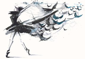 Fototapeta - Dívka havrani (254x184 cm)