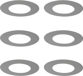Sada 6 krycích kroužků z nerezové oceli pro vestavná bodová svítidla 7,5 - 13 cm - Spacer