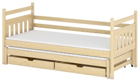 Dětská postel 90 cm DANNY (s roštem a úl. prostorem) (borovice). 1013120