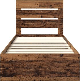 Rám postele s čelo Staré dřevo 90 x 200 cm Kompozitní dřevo 3412018