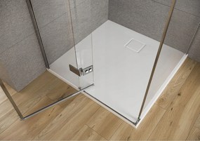 Cersanit Crea, křídlové dveře do otvoru 100X200 cm (levé), 8mm čiré sklo, chromový profil, S159-001