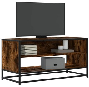 TV skříňka kouřový dub 91 x 40 x 46 cm kompozitní dřevo a kov