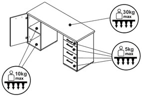 Psací stůl Walter, bílý