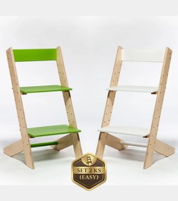 Lucas Wood Style - rostoucí židle EASY LINE zvýhodněný set 2 ks -  zelená + bílá