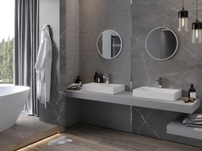 Mexen Loft kulaté koupelnové zrcadlo 50 cm, bílý rám - 9850-050-050-000-20