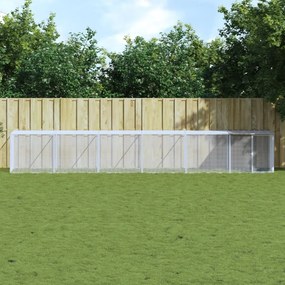 Klec pro kuřata se střechou světle šedá 603 x 98 x 90 cm ocel 3189046